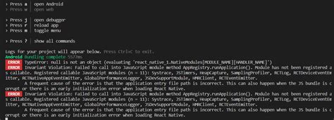 Expo Installation Error Failed To Start Invariant Violation Native Module Cannot Be Null