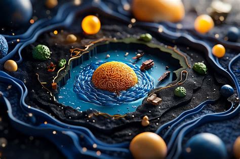 Colorful Abstract Representation Of A Nucleus Featuring Vibrant Textures And Imaginative