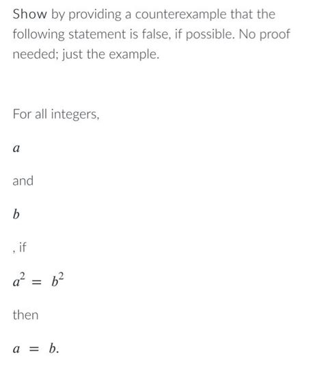 solved show by providing a counterexample that the following