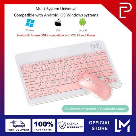 Universal 10 Inches Keyboard And Mouse Set Wireless Slim Portable Bluetooth Keyboard Mouse Set
