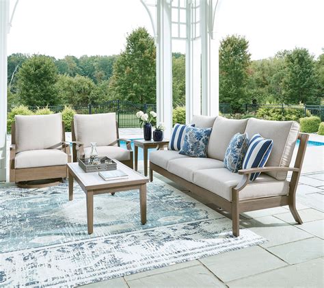 Rainier Ranch Outdoor Seating Set Signature Design Furniture Cart