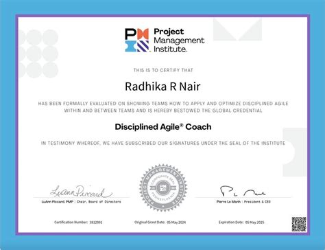 Radhika R Nair On Linkedin Im Now A Certified Disciplined Agile Coach