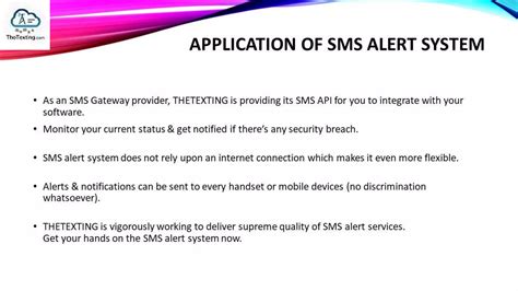 System Alerts Text Messaging Ppt