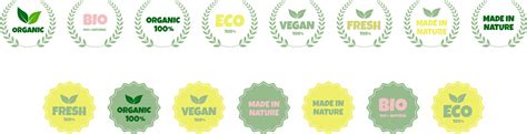 에코 바이오 유기농 비건 및 천연 제품 스티커 라벨 배지 및 로고 생태 아이콘입니다 벡터 그림입니다 비거니즘에 대한 스톡 벡터 아트 및 기타 이미지 Istock