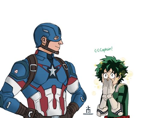 Captain America Midoriya Izuku Steve Rogers Avengers Series Boku