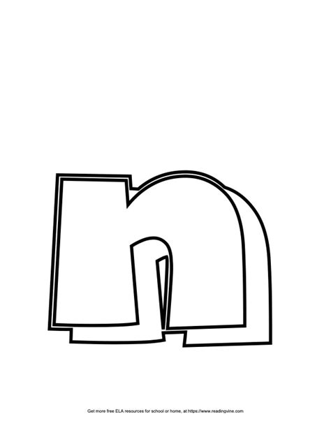 Lowercase N In Bubble Letters