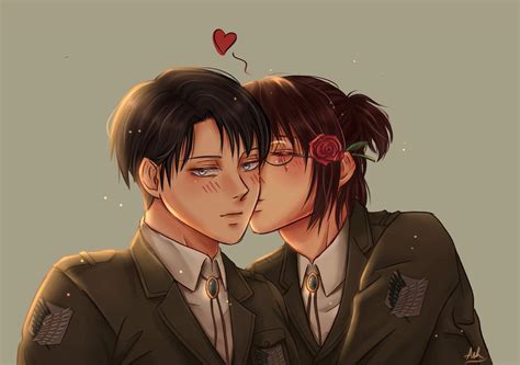 Attack On Titan Hanji X Levi Kiss