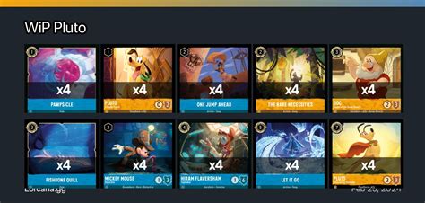 Wip Pluto Lorcana Deck Disney Lorcana