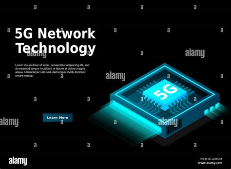 5G Network Processor Illustration Mobile Wireless Internet Of Next Generation Isometric