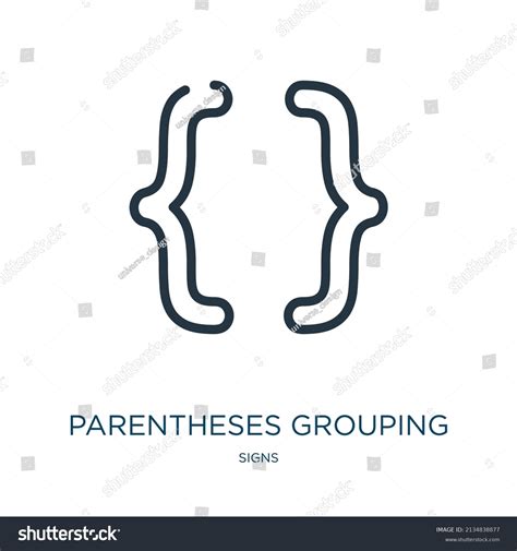 Parentheses Grouping Symbol Thin Line Icon Royalty Free Stock Vector Avopix