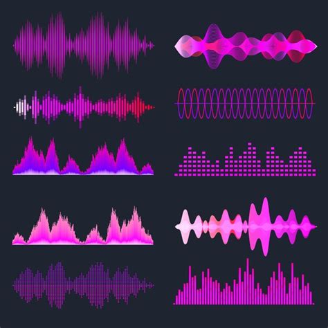 Premium Vector Colorful Sound Waves Collection Analog And Digital