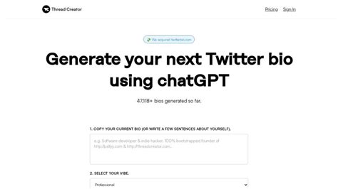 Twitter Bio Generator - DoTheAI