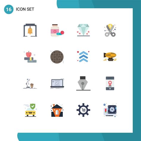 Editable Vector Line Pack Of 16 Simple Flat Colors Of Spending Money Tablet Cut Mother Editable