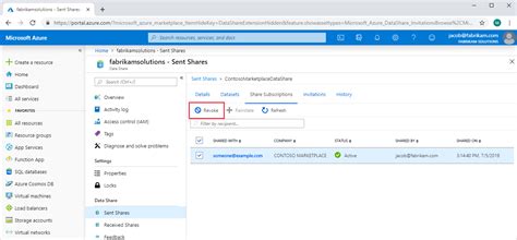 Revoke A Share Subscription In Azure Data Share Microsoft Learn