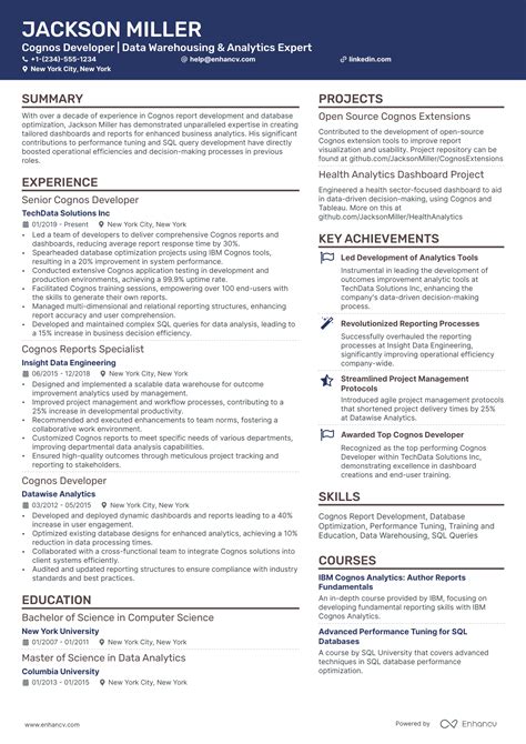 10 Cognos Developer Resume Examples Guide For 2025
