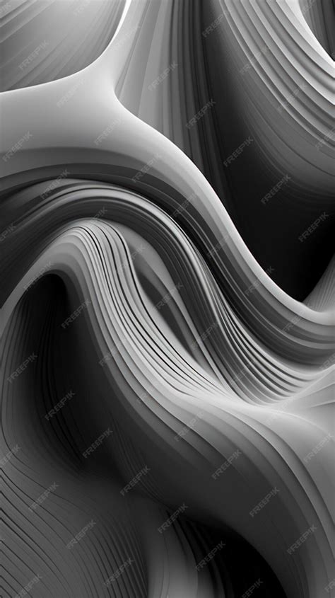 Premium Ai Image Symphony Of Abstract Forms In Monochromatic Grayscale Ai Generated