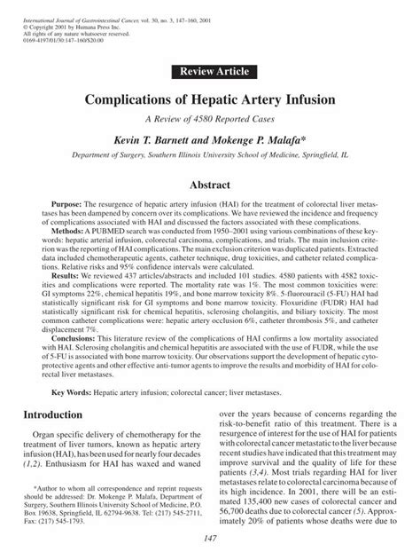 Pdf Complications Of Hepatic Artery Infusion Dokumen Tips