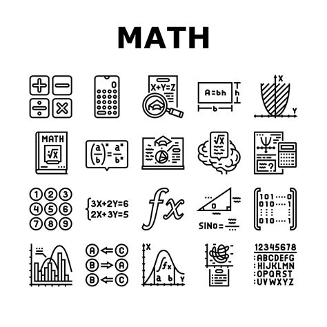 Math Education School Science Icons Set Vector 23862075 Vector Art At Vecteezy