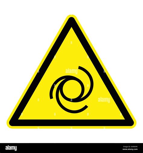 Yellow Triangular Warning Sign Featuring Rotating Blades Symbolizing