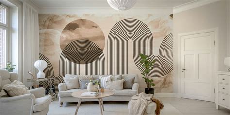 Abstract Monochrome Waves Wallpaper