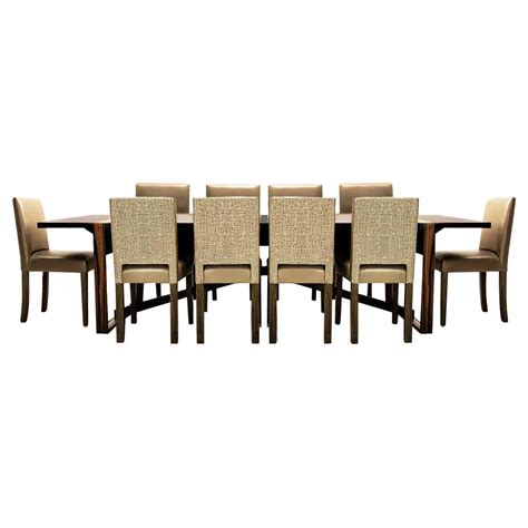 Large 10 Seat Contemporary Dining Set With Bespoke Macassar Table And