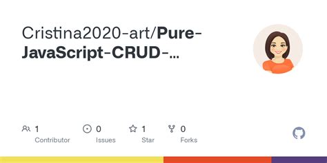 GitHub Cristina Art Pure JavaScript CRUD Operation