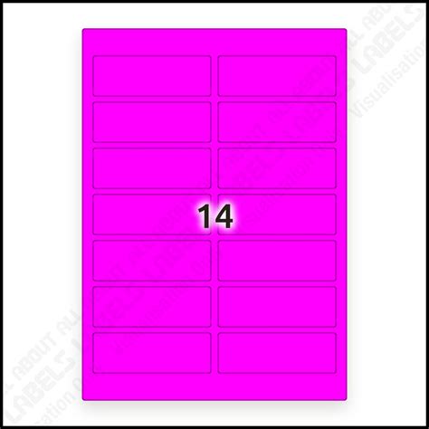 All About Labels 98mm X 3775mm Labels 14 Per Sheet Pink Laser
