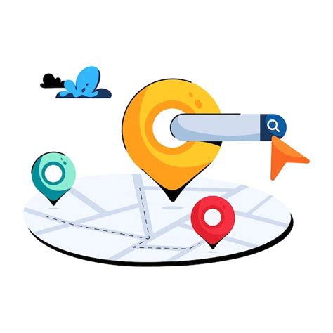 Un Icono Plano Editable Del Mapa De La Ubicación Vector Premium