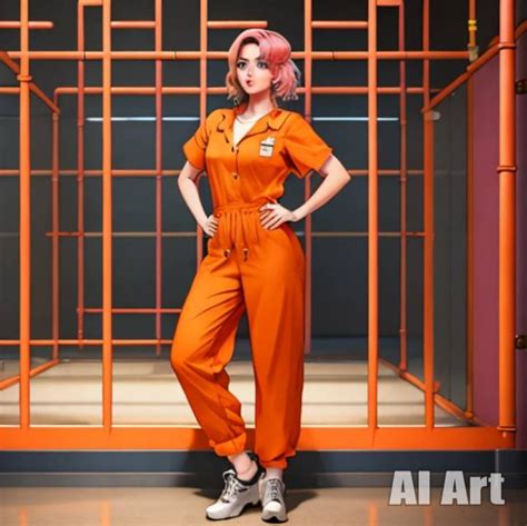 Pink Haired Anime Girl In Prison Jumpsuit By 9lodaslime On Deviantart