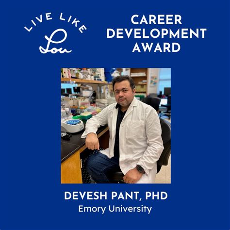 Devesh Pant Wins Live Like Lou Award For Als Research Live Like Lou Foundation Posted On The