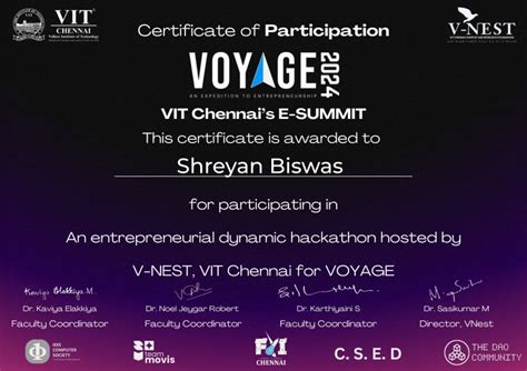 Entrepreneurship Hackathon Innovation Voyage2024 Vitchennai