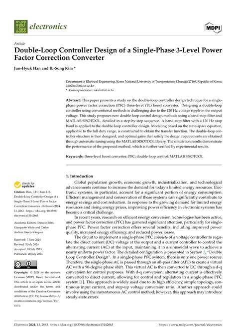 Pdf Double Loop Controller Design Of A Single Phase 3 Level Power