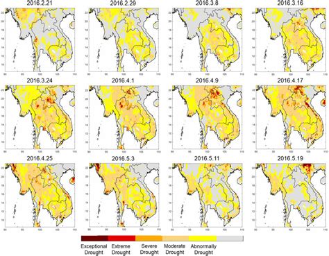 Sed Maps Of The 2016 Spring Drought Event Agricultural Drought Based Download Scientific