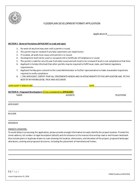 Fillable Online Floodplain Development Permit Application For Community