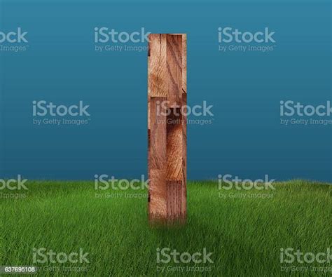 녹색 잔디에 3d 장식 나무 알파벳 대문자 I 0명에 대한 스톡 사진 및 기타 이미지 0명 갈색 개념 Istock