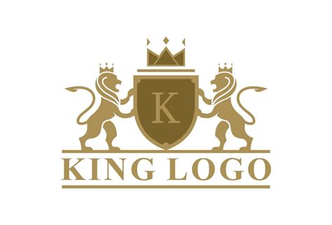 Luxury Lion Crest Heraldry Logo Elegant Gold Heraldic Shield Icon