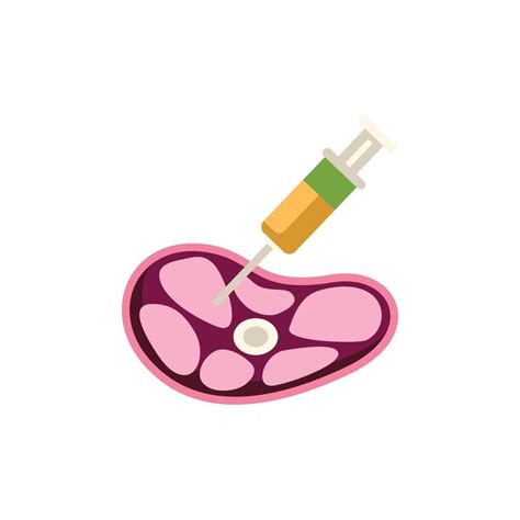 syringe injecting substance into meat illustration 52626829 vector art