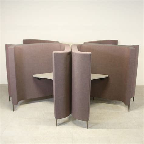 Single Person Focusstudy Booth In Taupe Fabric With Desk Lof Office