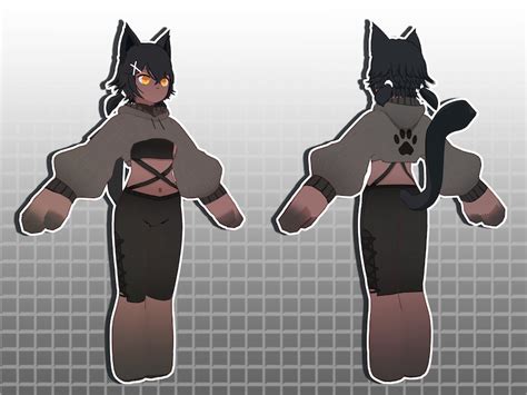 Kuro Cat Girl Premade 3d Vroid Vrm Model Streamer And Vtuber
