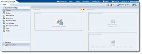 obiee dashboard prompt at least one mandatory