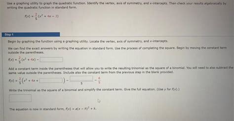 Solved Use A Graphing Utility To Graph The Quadratic