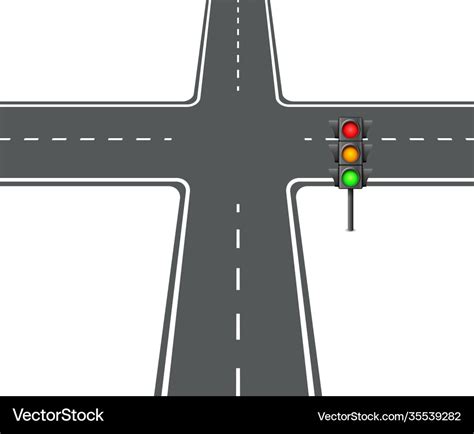 Traffic Intersection Flat Vector Royalty Free Vector Image