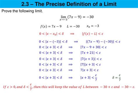 ppt 2 3 the precise definition of a limit powerpoint presentation