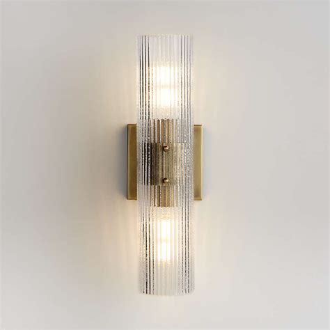 Soleil Fluted Glass 2 Bathroom Vanity Light Wall Sconce Reviews