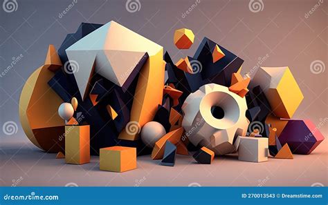 Dynamic Background Of Geometric Shapes Arranged In An Intriguing Pattern Stock Illustration