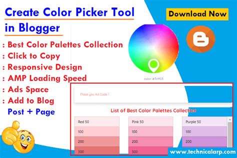 Add Color Picker Tool And Color Palette Tool In Blogger Technical Arp
