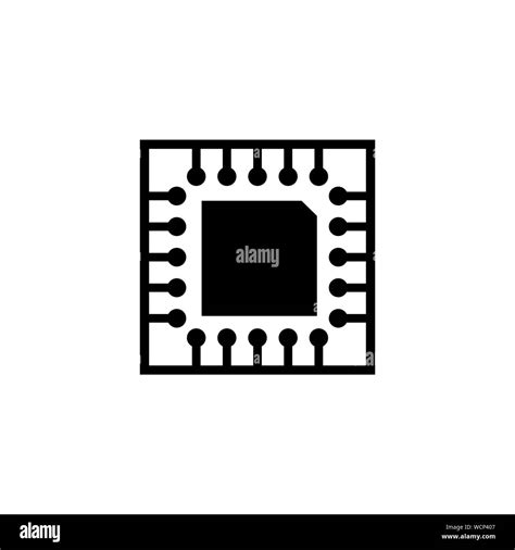 Microchip Circuit Board Cpu Flat Vector Icon Illustration Simple