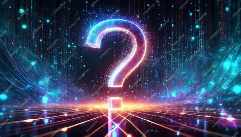 Premium Ai Image Futuristic Glowing Question Mark With Plexus Lines And Glitter Particles A