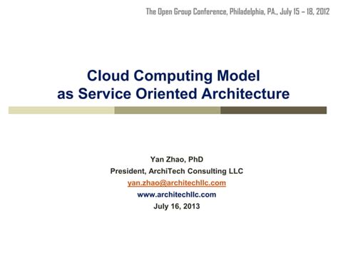 cloud computing model with service oriented architecture ppt