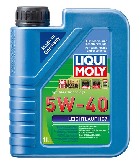 Моторное масло Liqui Moly Leichtlauf HC 7 5W40 hc-синтетическое 1л ...